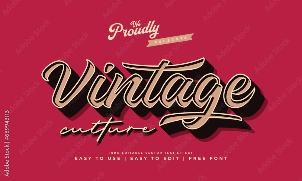 vintage retro editable text effect alphabet font typography typeface ...