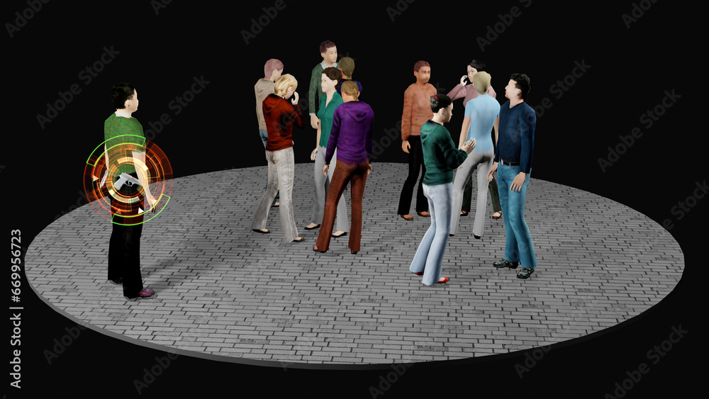 Weapons Detection System. AI electronic scanning system detectors for ...