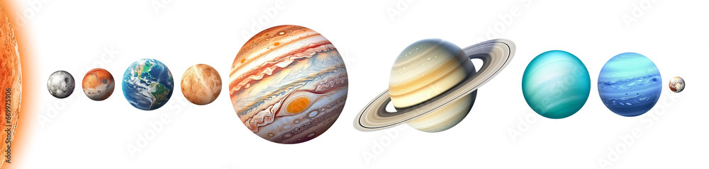 The sun and all the planets of the solar system are in the correct ...