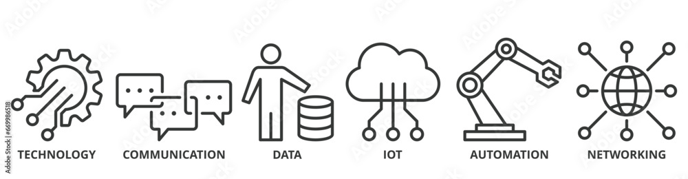 Digital transformation banner web icon vector illustration concept with ...