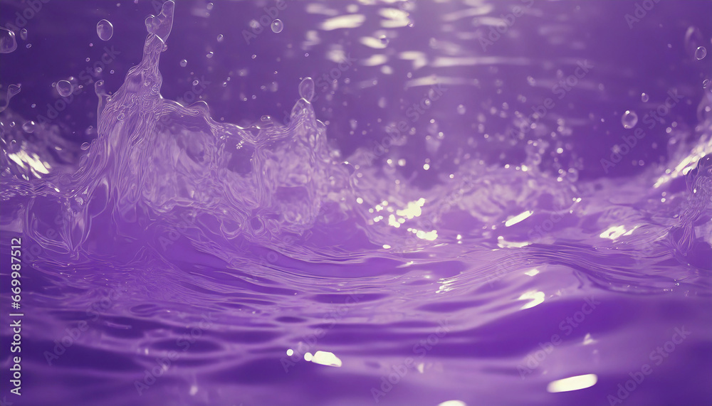 defocus blurred transparent purple colored clear calm water surface ...