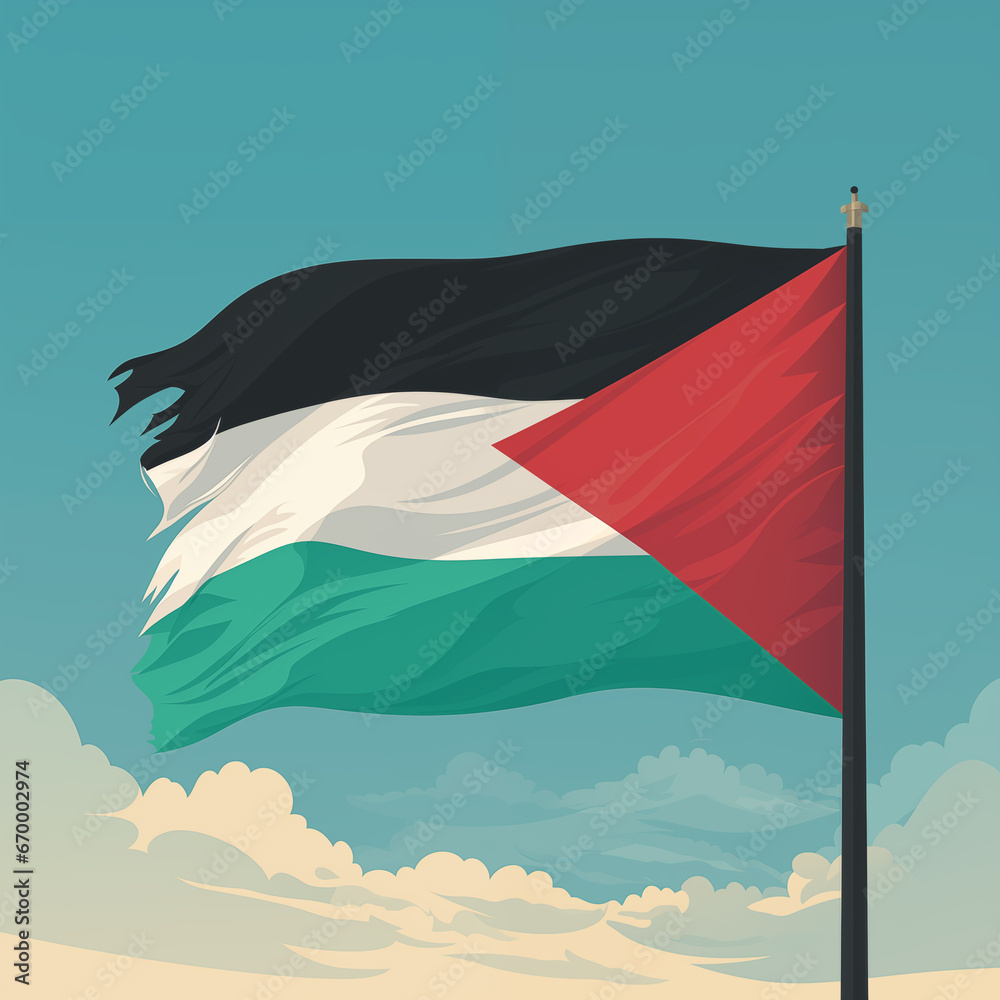 An image of the Palestinian flag. Free Palestine, free Gaza, abstract ...