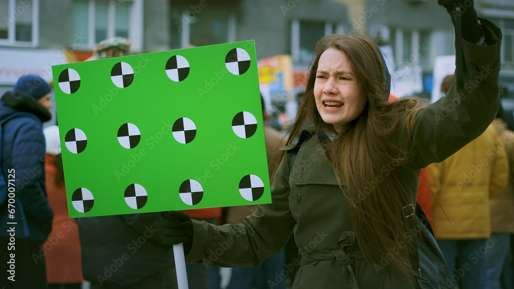 Female feminist demonstration. Gender rights feminism fight. Women ...