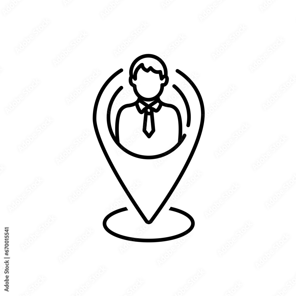 Placement icon from general collection. Thin linear placement ...