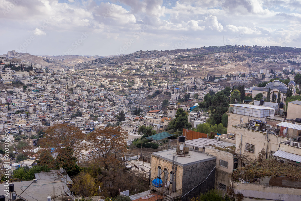 The slums and poor residential settlements and neighborhoods at the ...