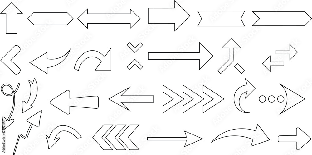 arrow icons vector illustration, showcasing diverse arrow designs ...