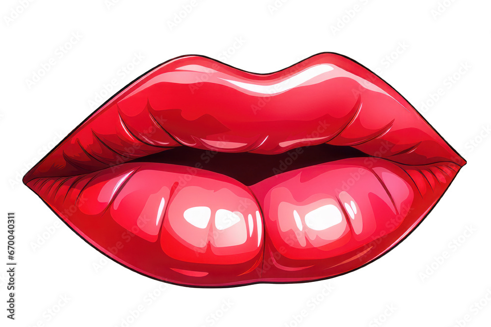 Clipart lips cartoon style Stock Photo | Adobe Stock