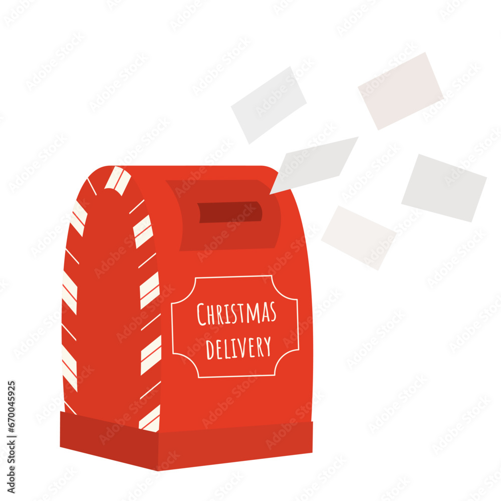 Mailbox with a lot of letters from children for Santa Claus. Classic ...