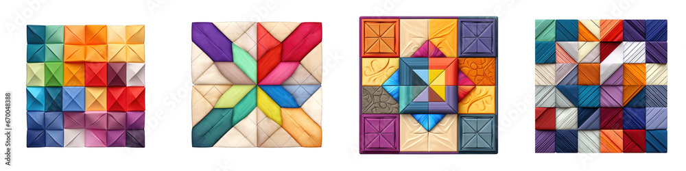 Quilt Blocks clipart collection, vector, icons isolated on transparent ...