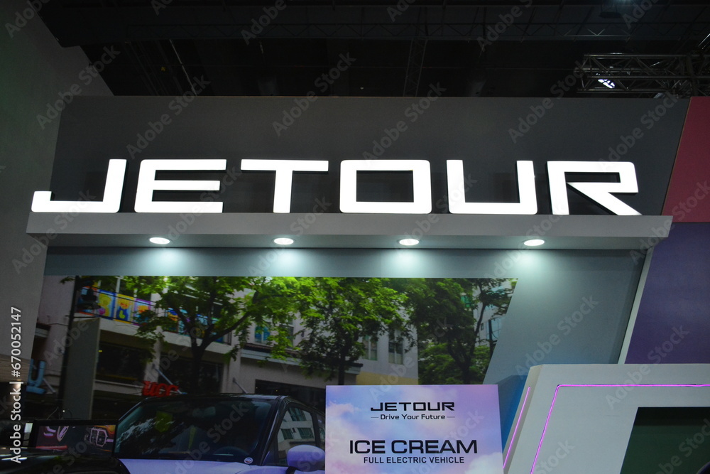Jetour booth signage at Philippine electric vehicle summit in Pasay ...