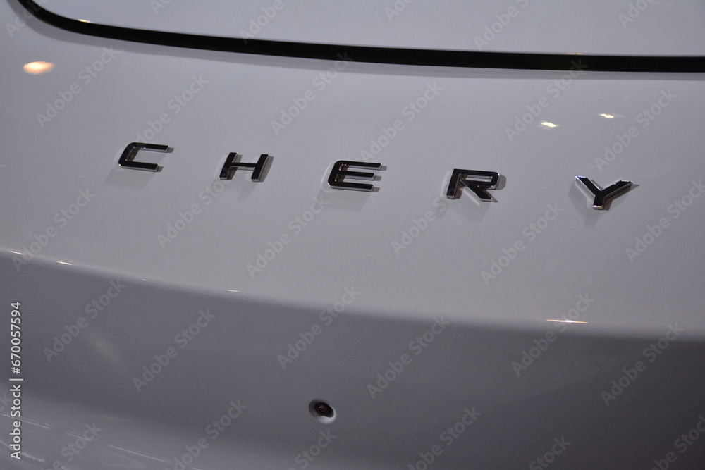 Chery emblem at Philippine electric vehicle summit in Pasay ...