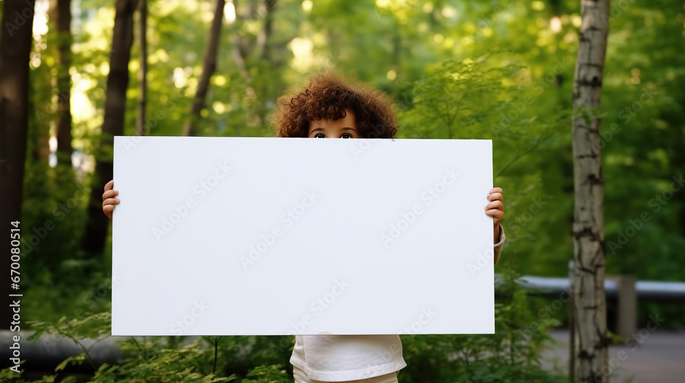 little girl or boy at outdoor kids children playground or forest ...