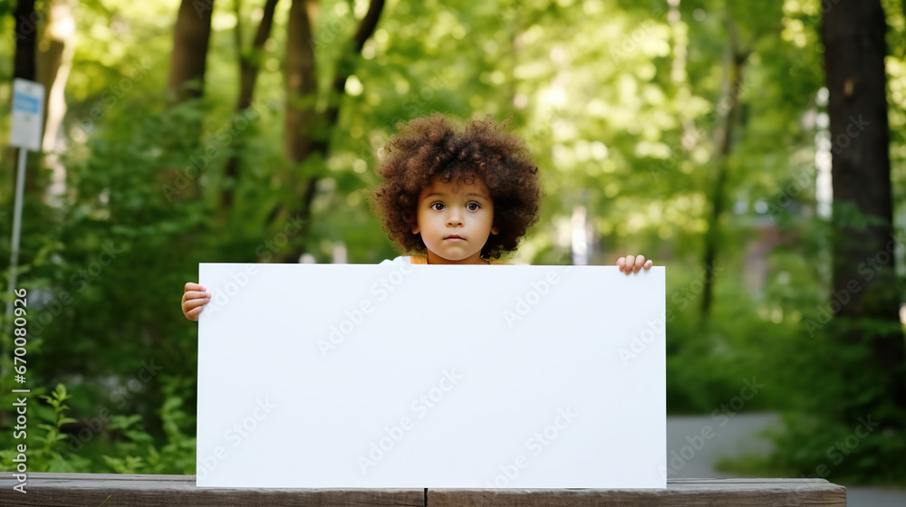 little girl or boy at outdoor kids children playground or forest ...