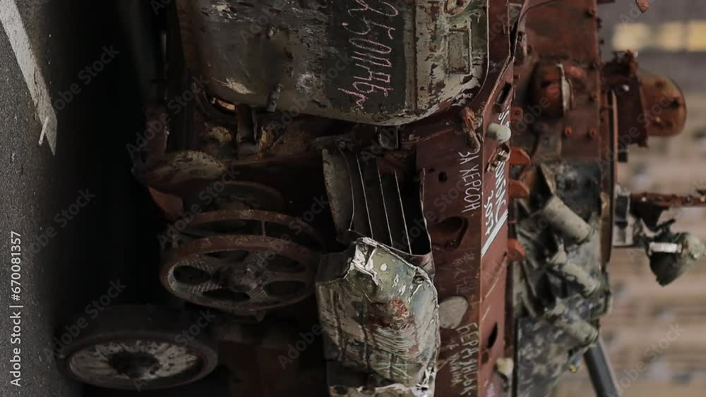 Details of the destroyed Russian infantry fighting vehicle (BMP). after ...