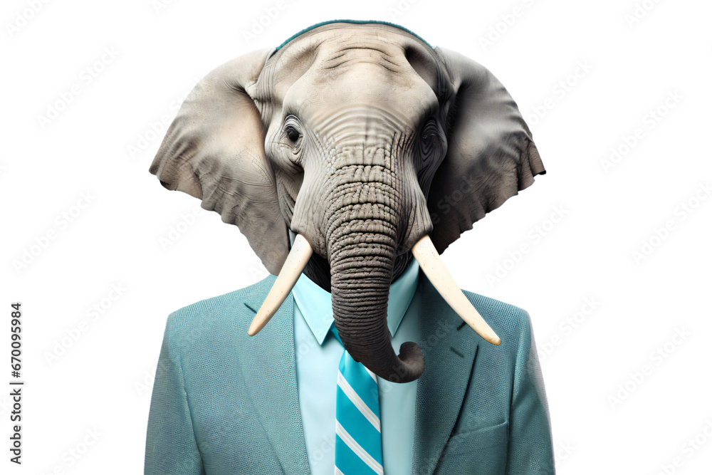 elephant wearing suit isolated transparent background Stock Photo ...