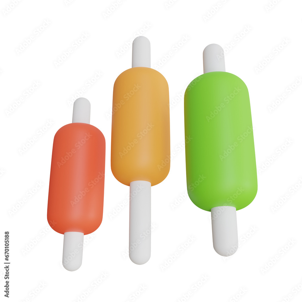 Colored Box Plot Chart 3D Model with Three Parts. Lavender-themed ...