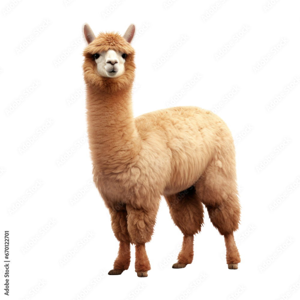 Cute alpaca isolated on transparent background, png clip art design ...