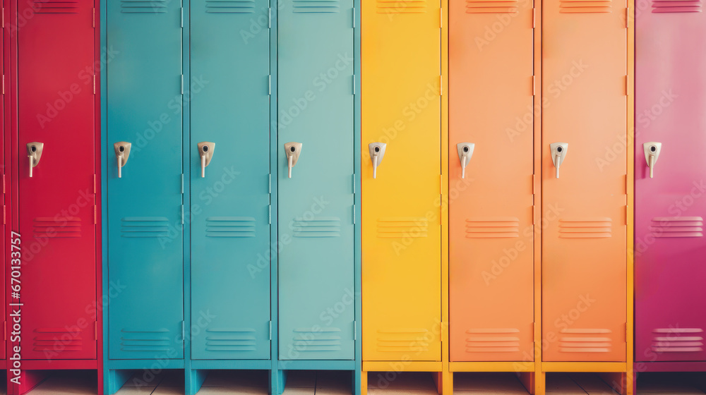 colorful cabinets or lockers Stock Photo | Adobe Stock