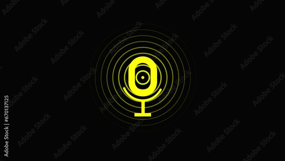 voice recording podcast mic microphone button icon animation template ...