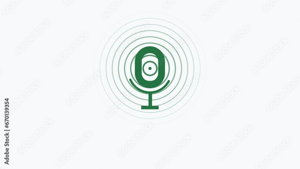 voice recording podcast mic microphone button icon animation template ...
