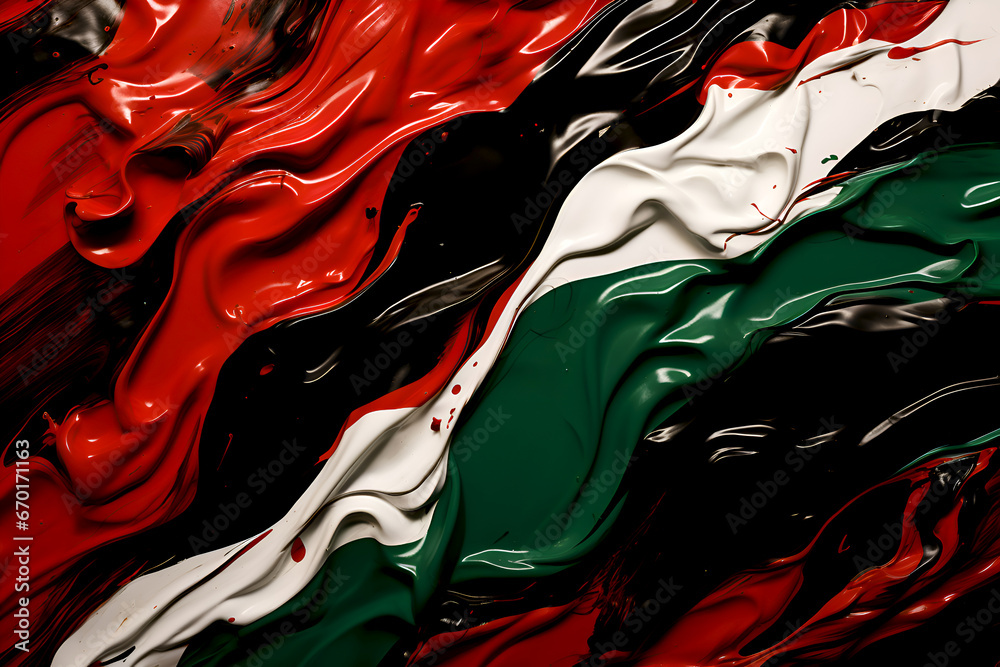 Fluid Flag of Palestine. Symbol of tribute to the victims of the ...