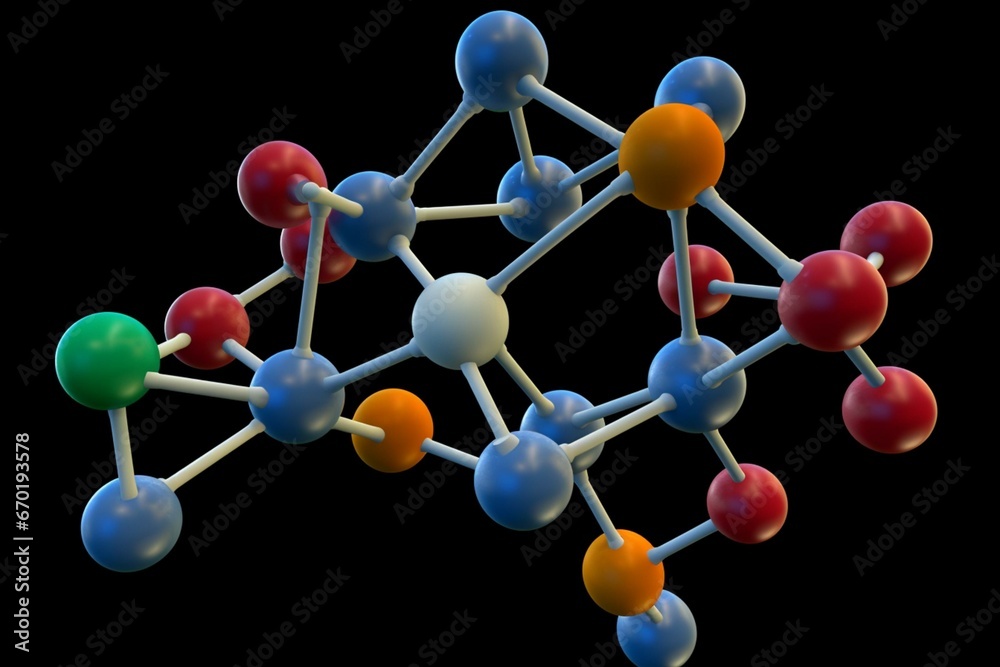 Structural 3d Model Of Acetaldehyde Molecule Featuring Molecular