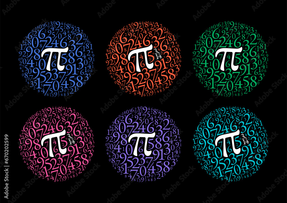 pi symbol and numbers inside the circle. pi symbol and mixed numbers ...