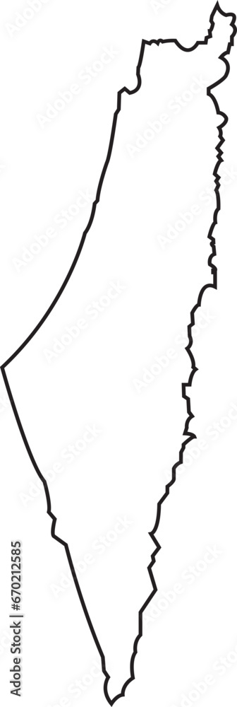 Palestine map icon in line hand drawn sketch. isolated on transparent ...