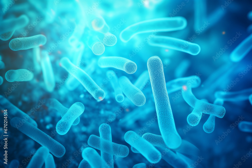 Bacillus bacteria. Bacterial infection as a microscopic background ...
