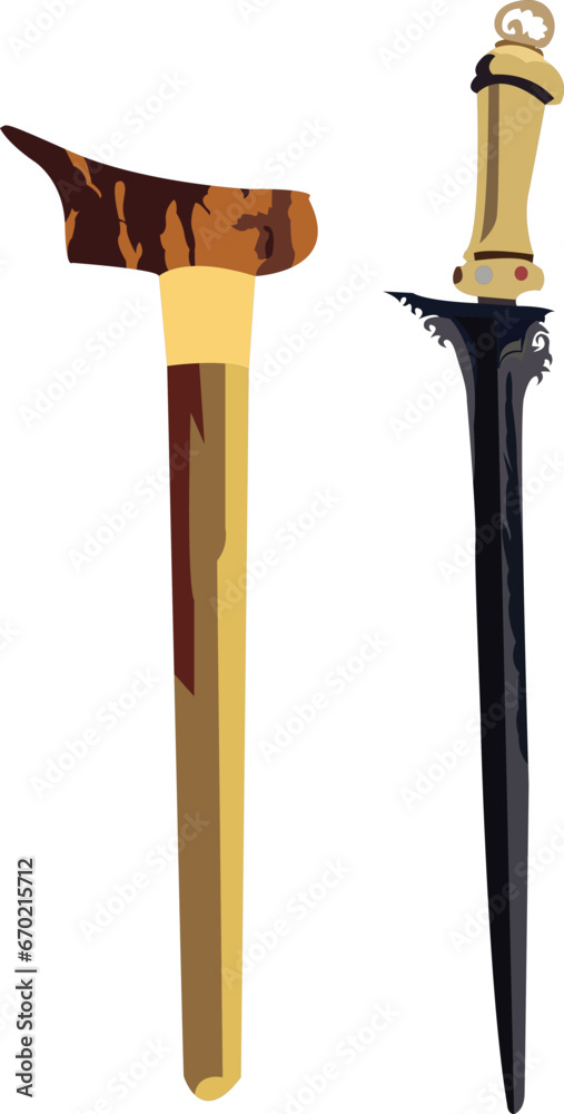 keris traditional weapon from indonesia illustration vector Stock Vector | Adobe Stock