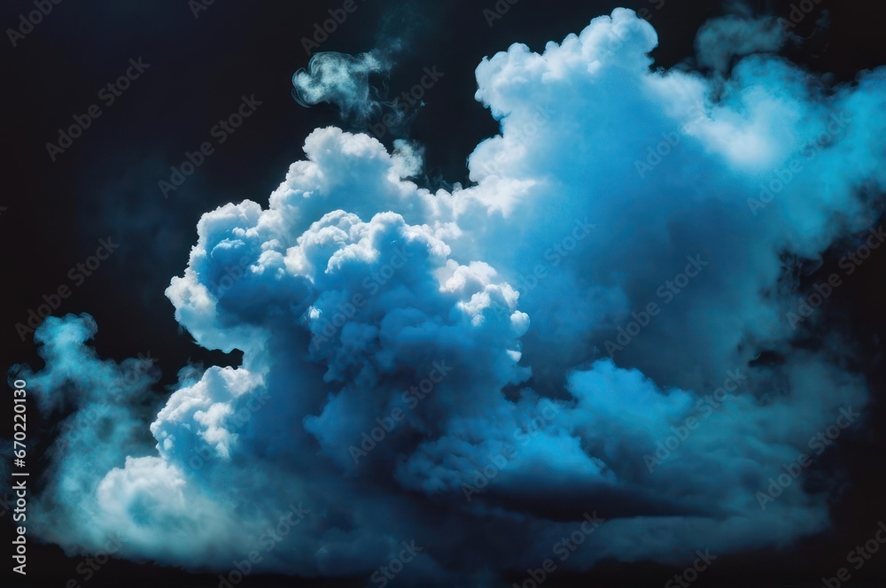 Blue Color smoke. Paint water splash. Fire flame. Cosmic stardust ...