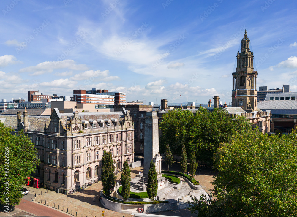 Preston, Lancashire, UK, September 03, 2023; Aerial view of Preston ...