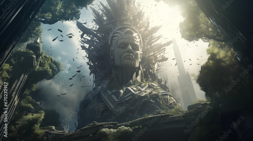 Colosse sacré : Monument colossal au cœur de la nature, hommage à la ...