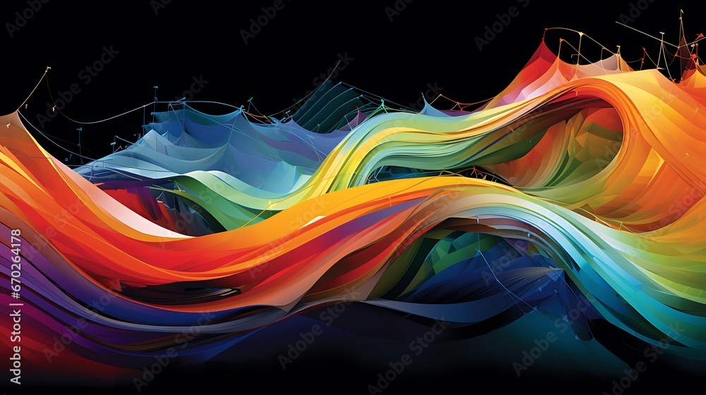 abstract representation of market volatility , dynamic blend of ...