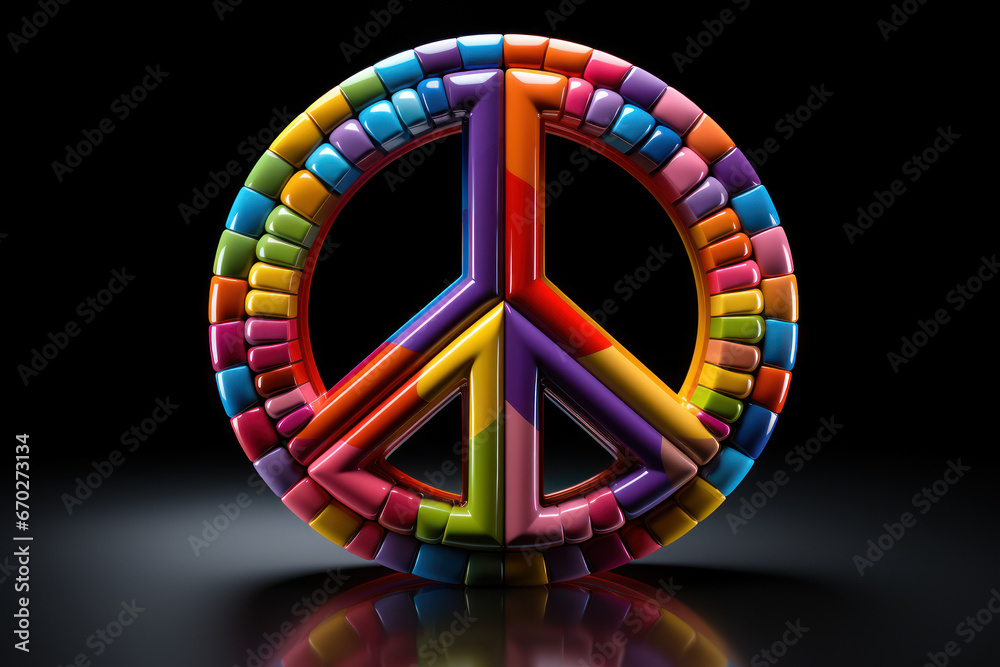 Ilustração do Stock: A rainbow-colored peace sign, representing the ...