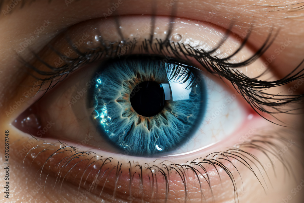 A close up of a female human eye: is a stunning photo macro with of an ...