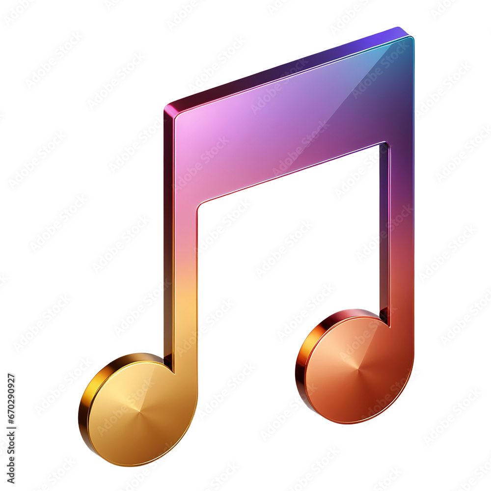 3d music note icon on transparent background PNG image Stock ...
