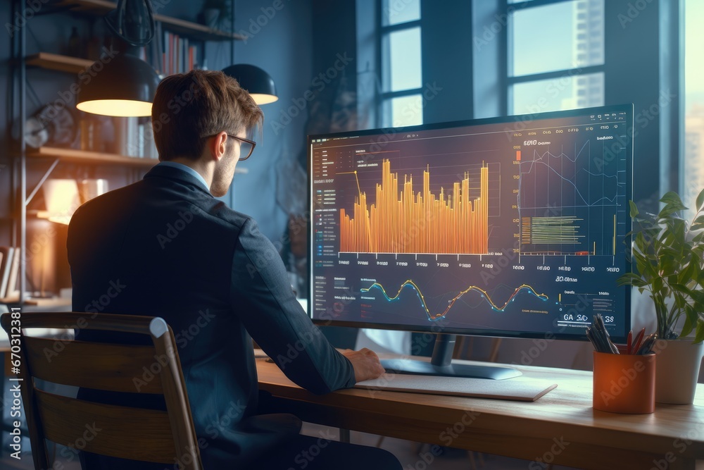 office creative coworker background charts graphs statistics showing ...