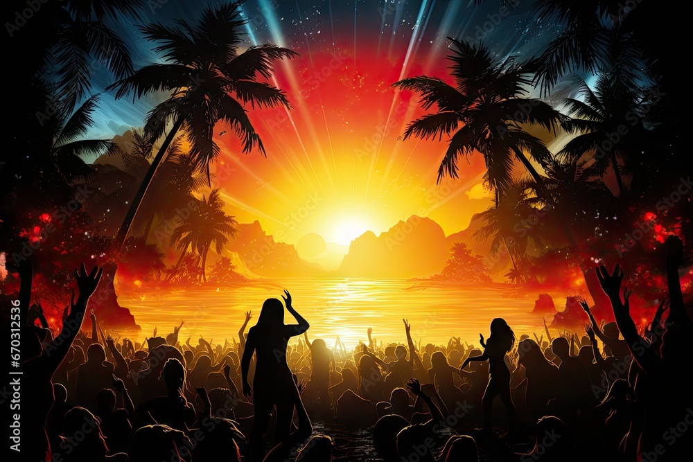 party sco summer dance club vacation beach palm girl guy woman dancer ...