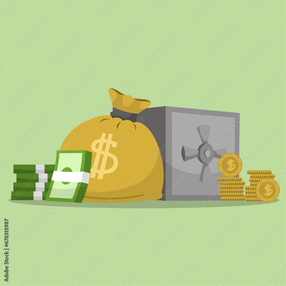 vector de dinero simple, dinero en diferentes versiones, ilustración ...