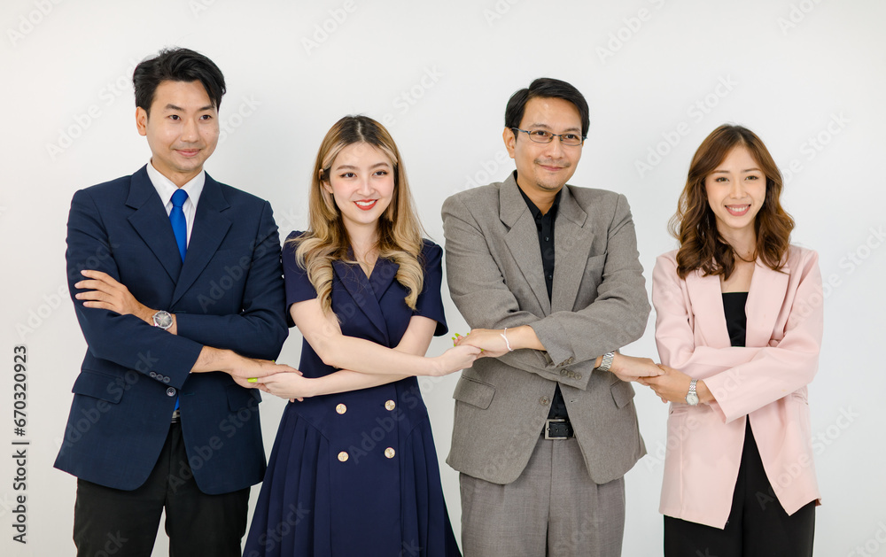 Asian professional successful male female businessmen businesswomen ...