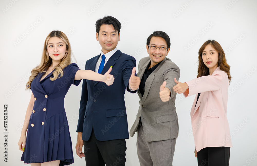 Asian professional successful male female businessmen businesswomen ...
