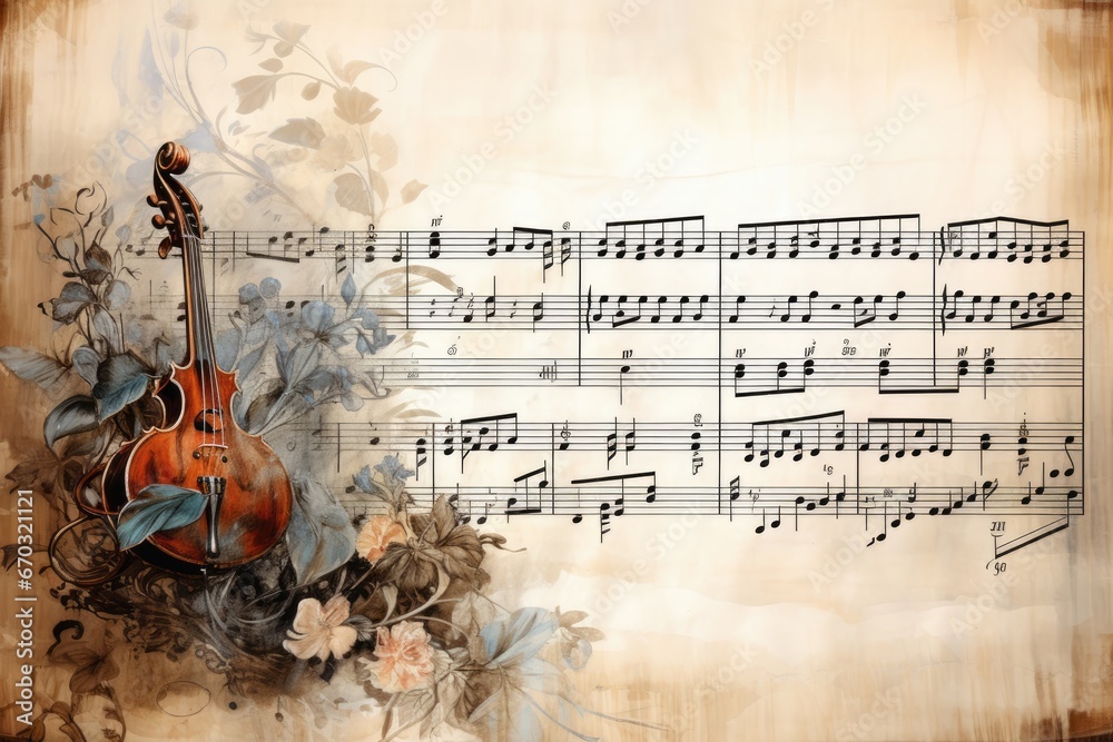 sheet music old manuscript musical note paper parchment age aged ...