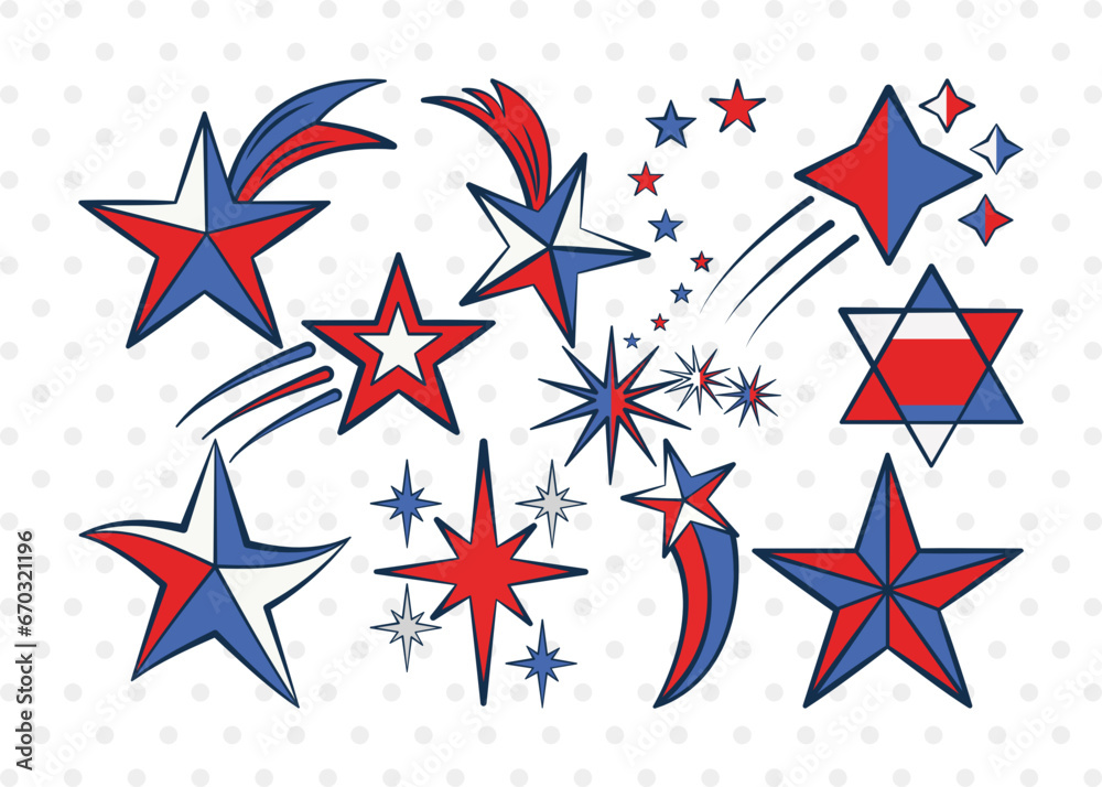 Vetor de Stars Clipart SVG Cut File | Glowing Stars Svg | Shooting ...