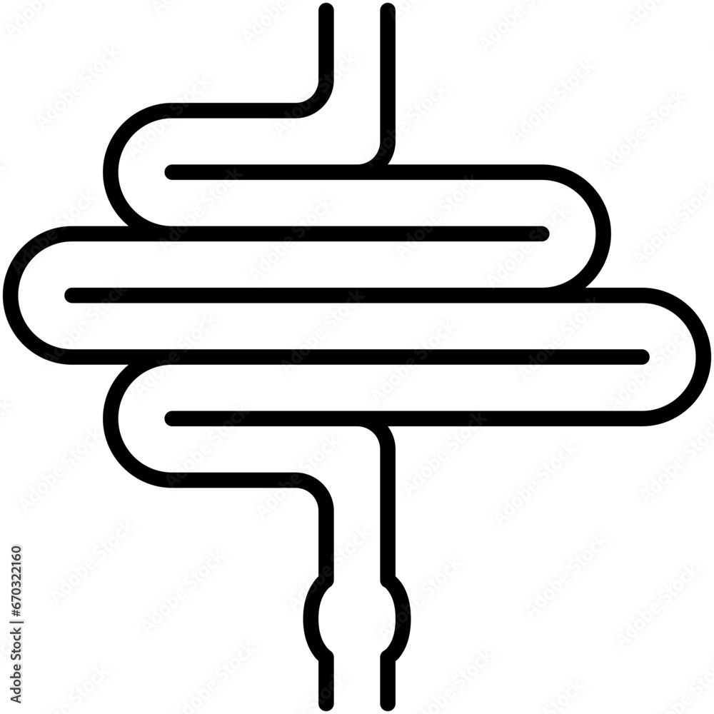 Intestine Icon. Bowel Human Stomach Symbol Stock Illustration. Vector ...