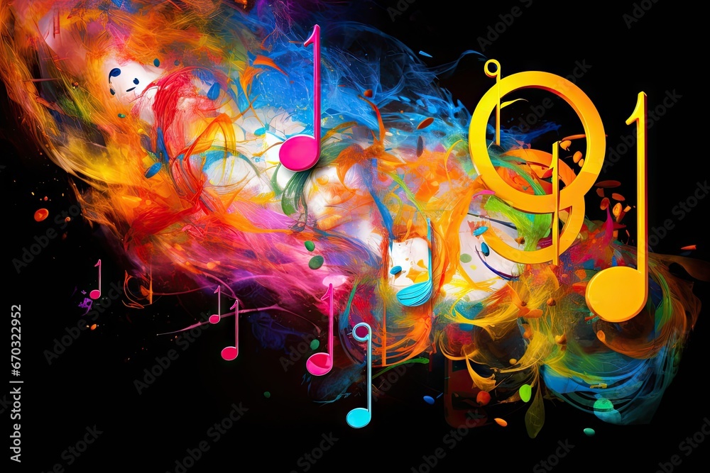 notes musical colorful music note cleft sound sheet background ...