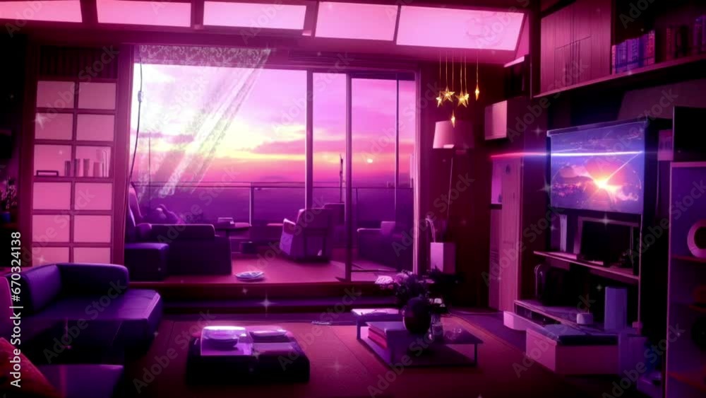luxury living room, animated virtual backgrounds, stream overlay loop ...