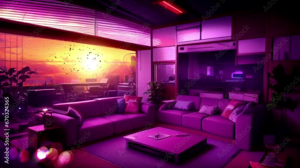 luxury living room, animated virtual backgrounds, stream overlay loop ...