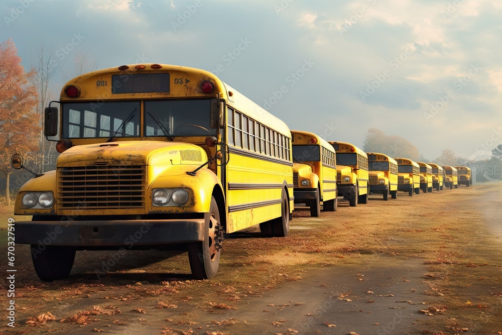 buses school bus parking parked lot transportation transport back to ...