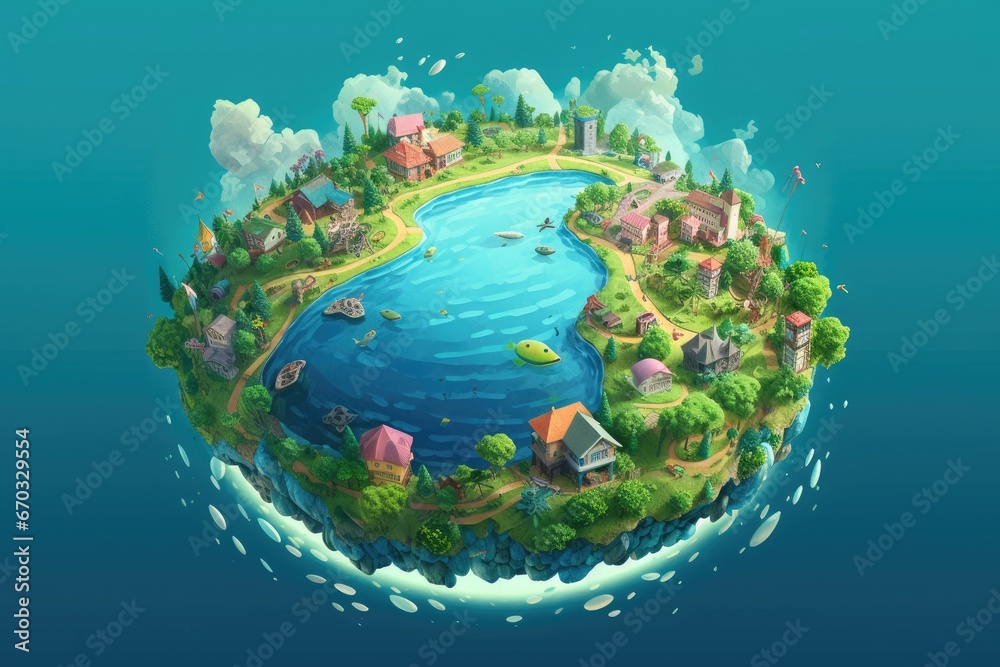 An Illustration Portraying a Pollution Free Earth in its Majestic ...
